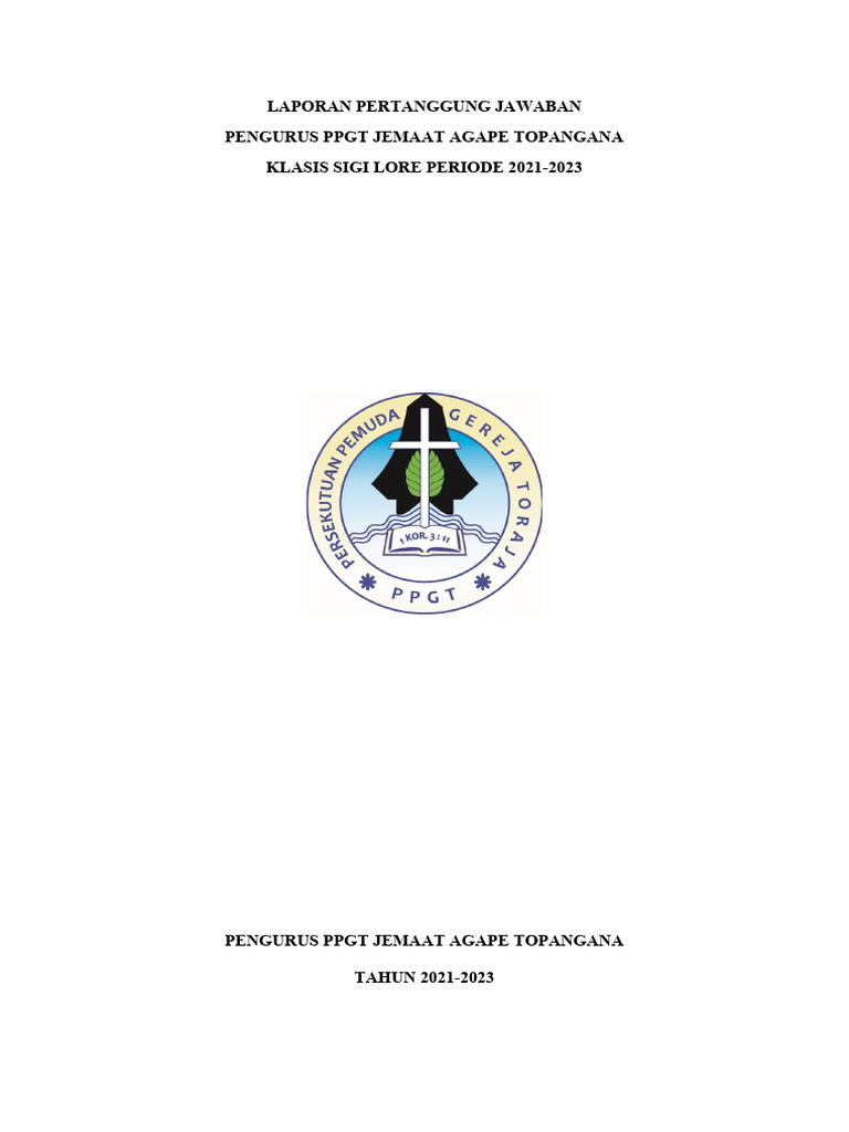 Laporan Akhir PPGT Agape 2021-2023 | PDF