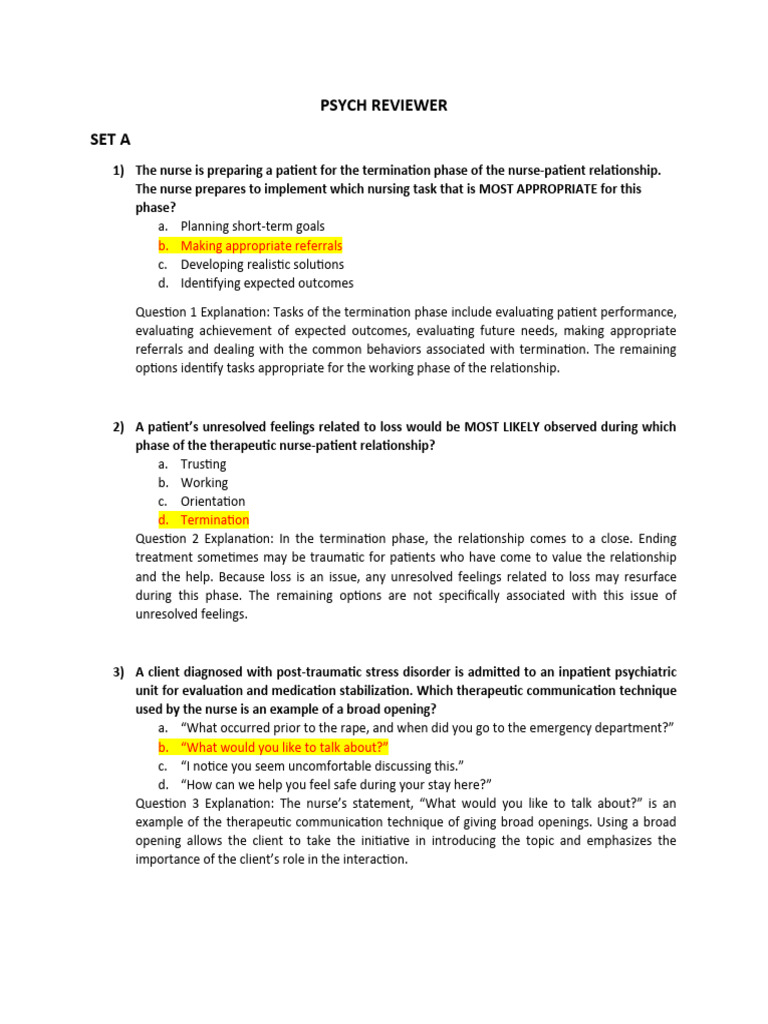 Psych Reviewer | PDF | Psychological Trauma | Mental Disorder