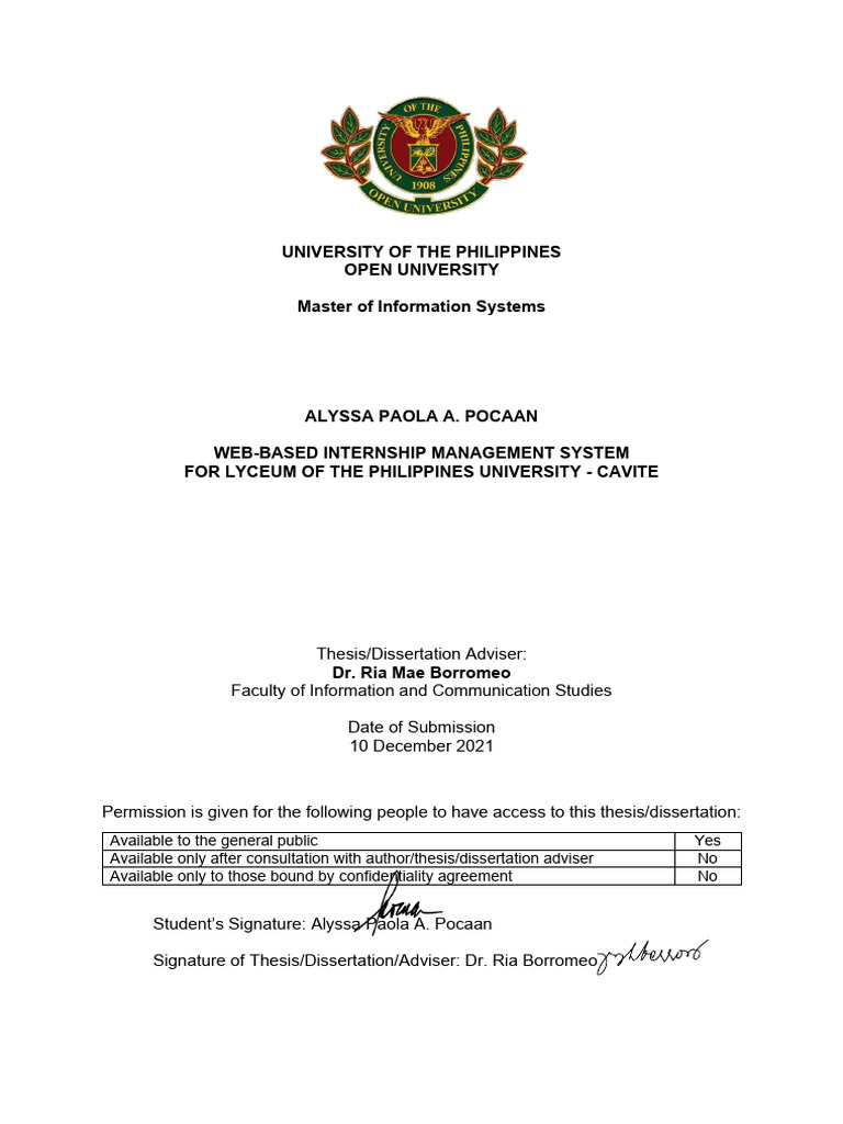 Web-Based Internship Management System | PDF | World Wide Web ...