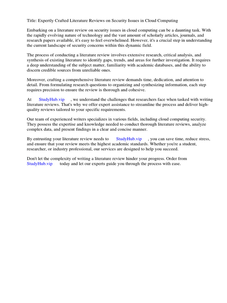 Literature Review On Security Issues In Cloud Computing Pdf Cloud