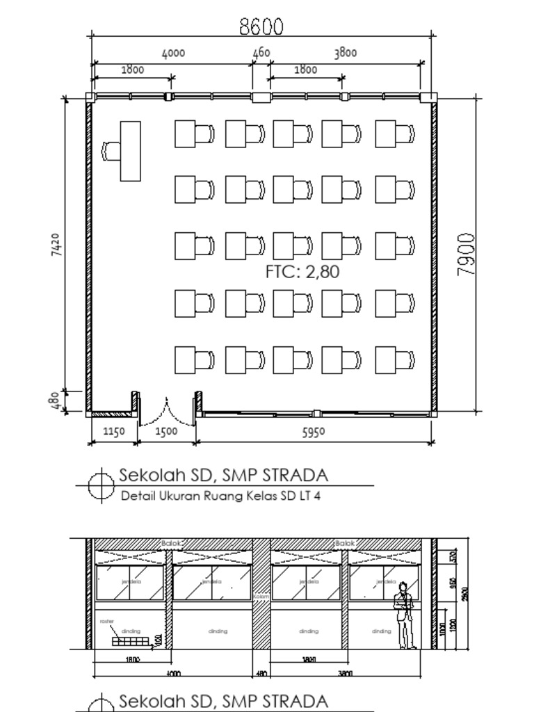 Gambar Ukuran Ruang Kelas SD, SMP Strada | PDF