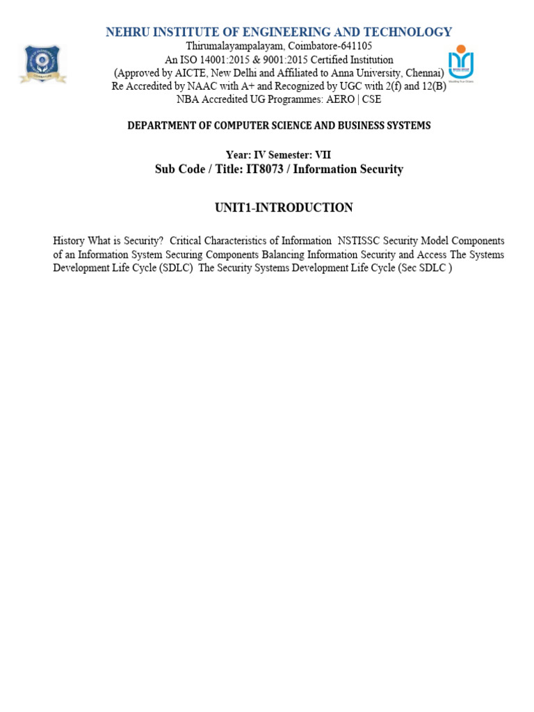 Information Security Overview | PDF | Information Security | Authentication