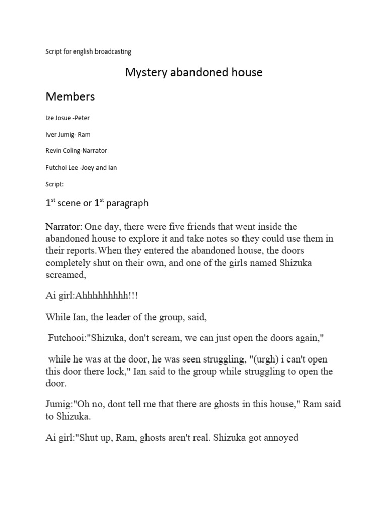 Script For English Broadcasting | PDF