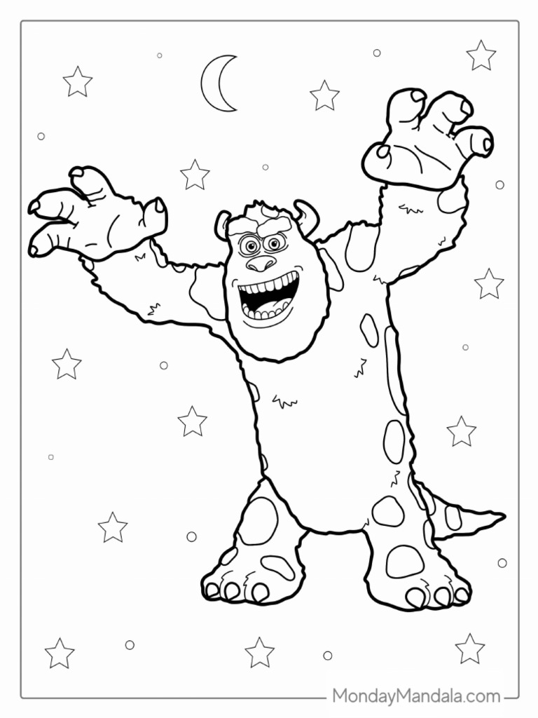 Coloring Page of Sullivan Scaring 1 | PDF