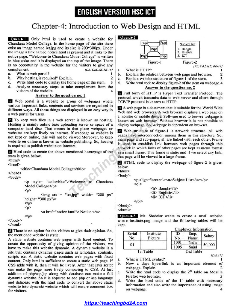 English Version HSC Ict Note Chapter 4 | PDF | Teaching Methods & Materials | Art