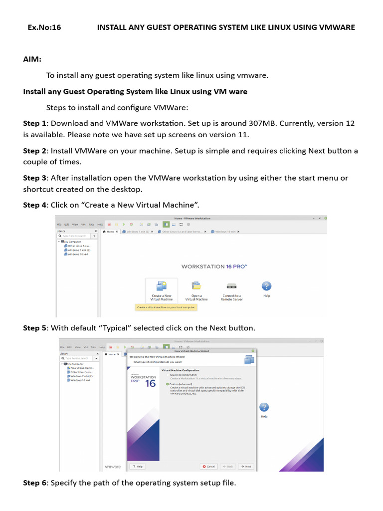 To Install Any Guest Operating System Like Linux Using Vmware | PDF | Virtual Machine ...