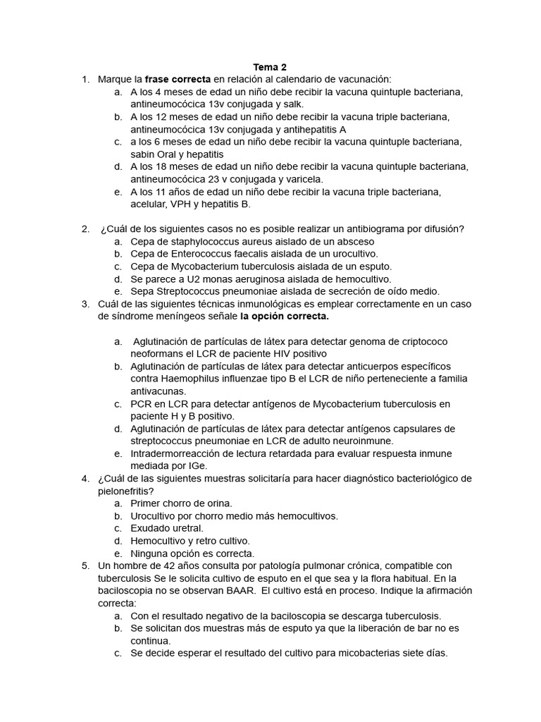 Parcial 2023 Micro Tema 2 | PDF | Linfocitos | Diarrea