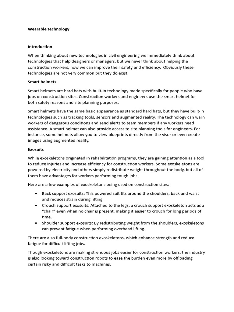 Wearable Technology | PDF | Engineering