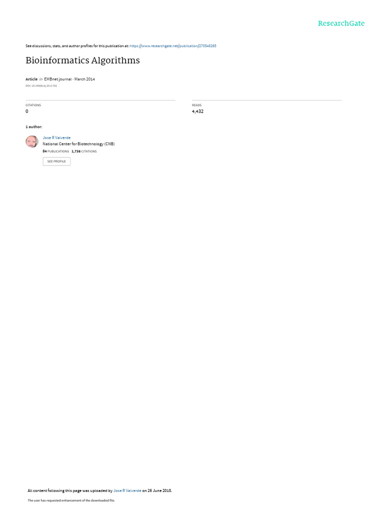 EMBnet - News BA Book Review | PDF | Bioinformatics | Algorithms