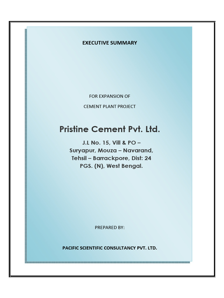 Cementprioductiobreport 500 TPD | PDF