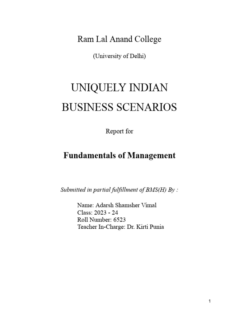 Adarsh FOM Assignment | PDF