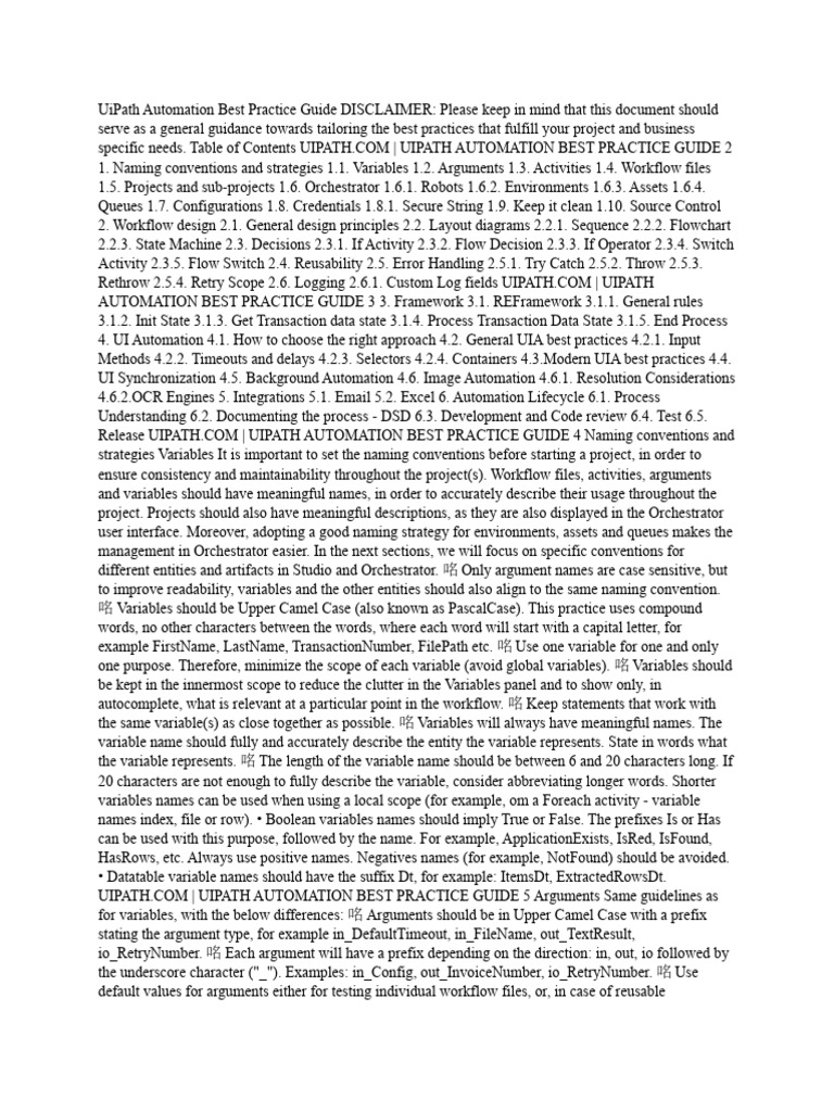 Automation Best Practice Guide Pdf Automation Password