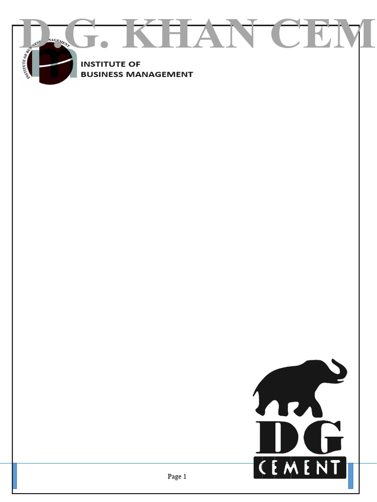 DG Khan Cement Final Report Areeb | PDF | Expense | Inventory