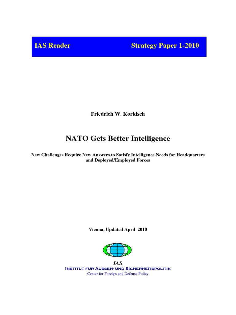 NATO Gets Better Intell April PDP 0 | PDF | Politics | History
