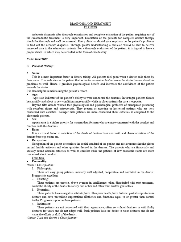 Diagnosis 1 | PDF | Dentures | Tooth