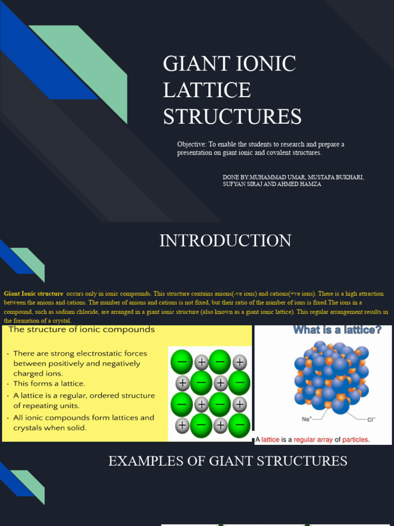 Giant Ionic Lattice Structures Explained | PDF | Technology & Engineering