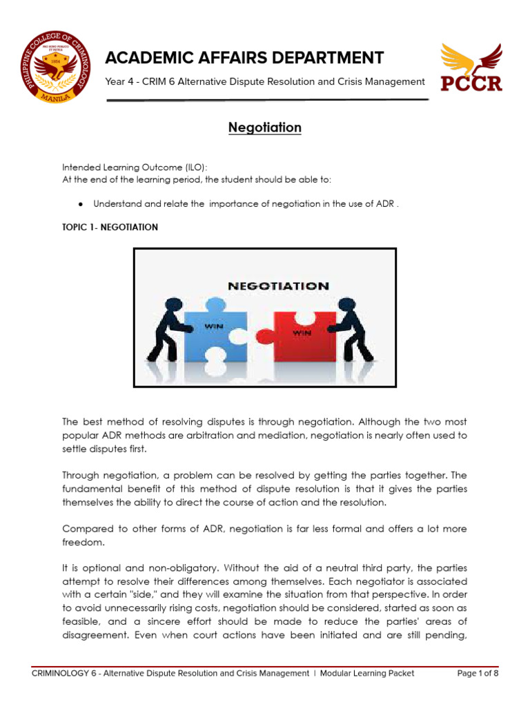 Module 4 | PDF | Alternative Dispute Resolution | Negotiation