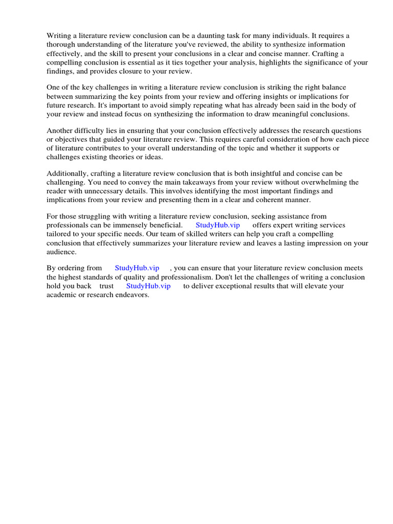 How To Write A Literature Review Conclusion | PDF | Essays | Methodology How To Write A Literature Review Conclusion | PDF | Essays | Methodology