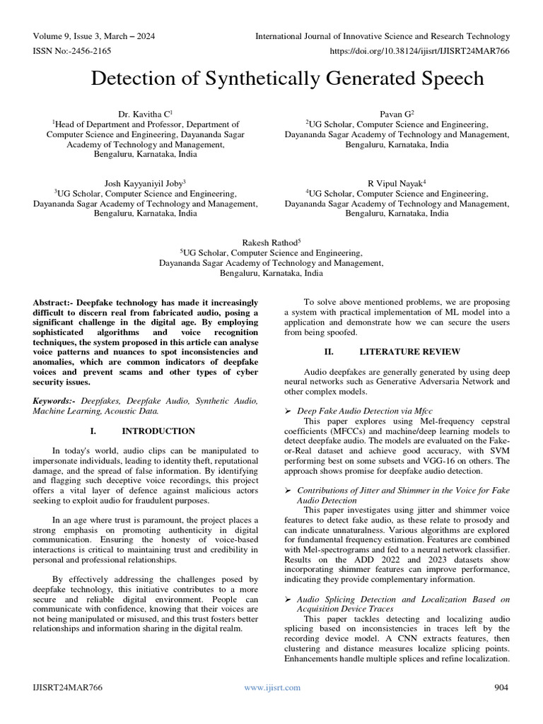 Detection of Synthetically Generated Speech | PDF | Deep Learning ... Detection of Synthetically Generated Speech | PDF | Deep Learning ...