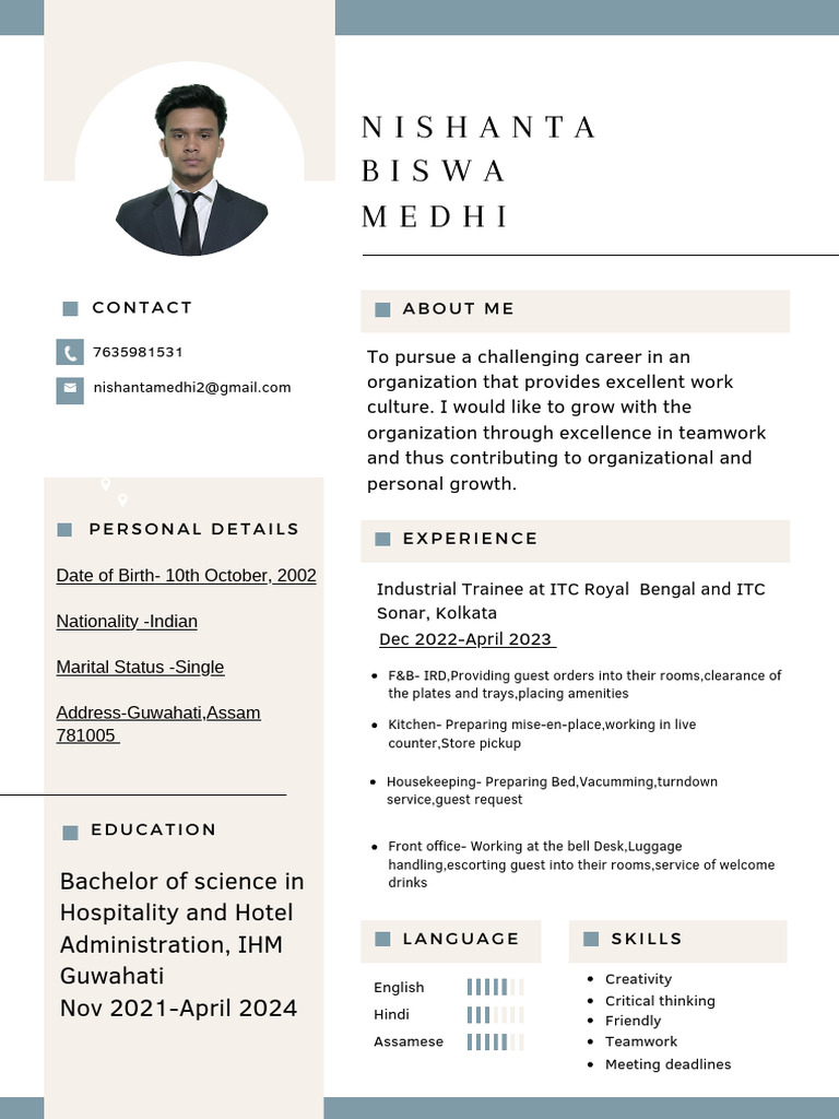 White and Beige Minimalist Designer Professional CV Resume | PDF