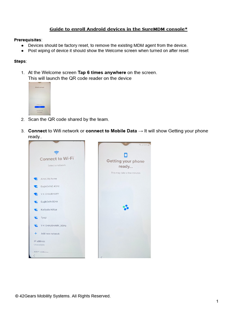 Enrolling Android Devices in SureMDM | PDF | Qr Code | Mobile Phones