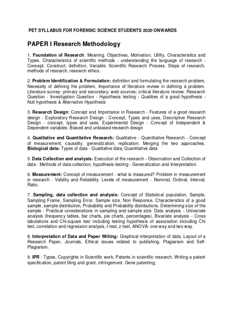 Pet Syllabus Forensic Science 1 | PDF | Statistics | Statistical ...