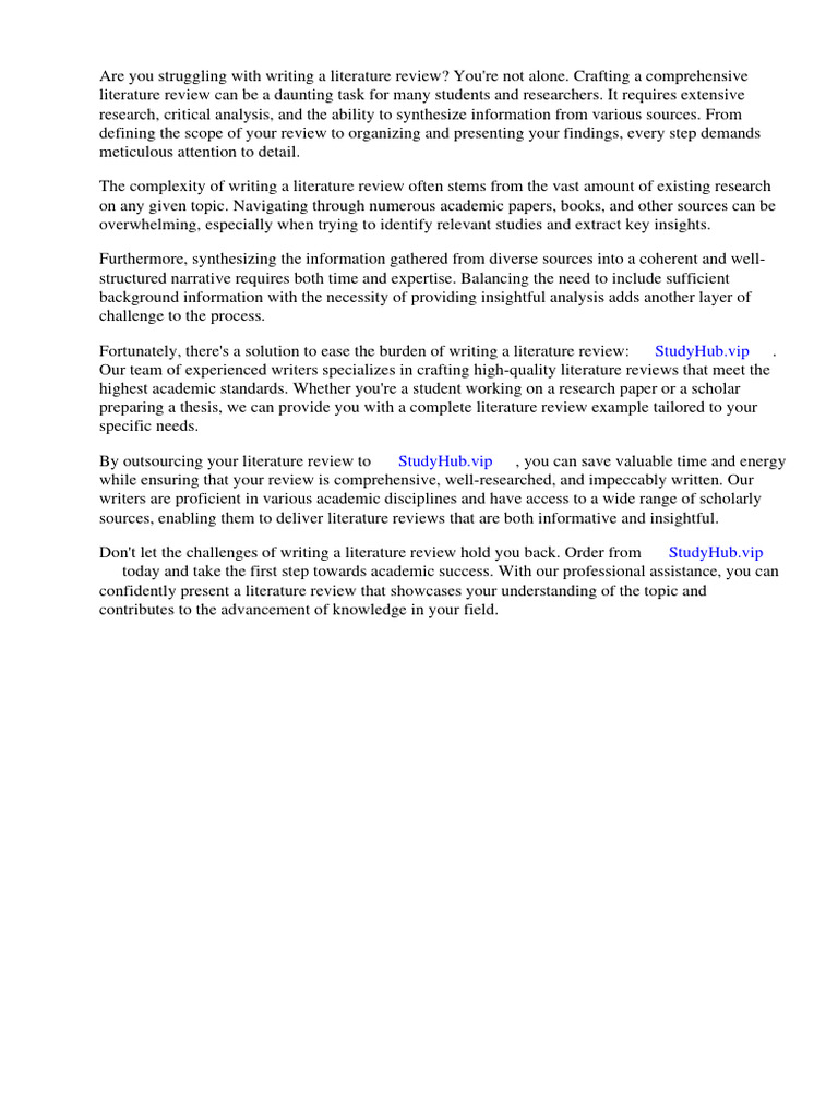 Complete Literature Review Example | PDF