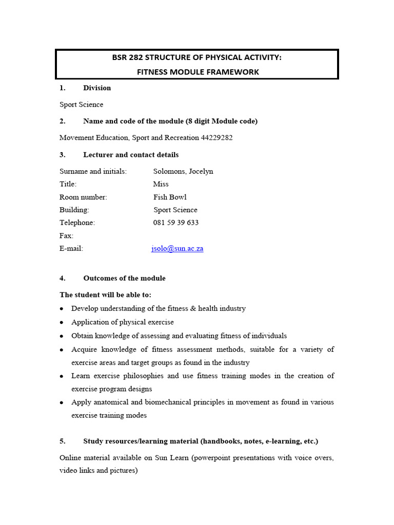 JS - 2023 Fitness 2 Module Framework | PDF | Educational Technology | Learning