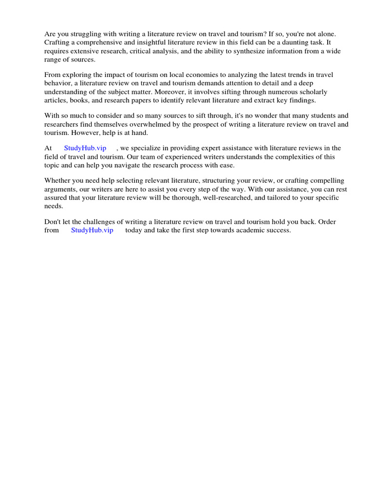 Literature Review Travel and Tourism | PDF | Social Media | Popular ...