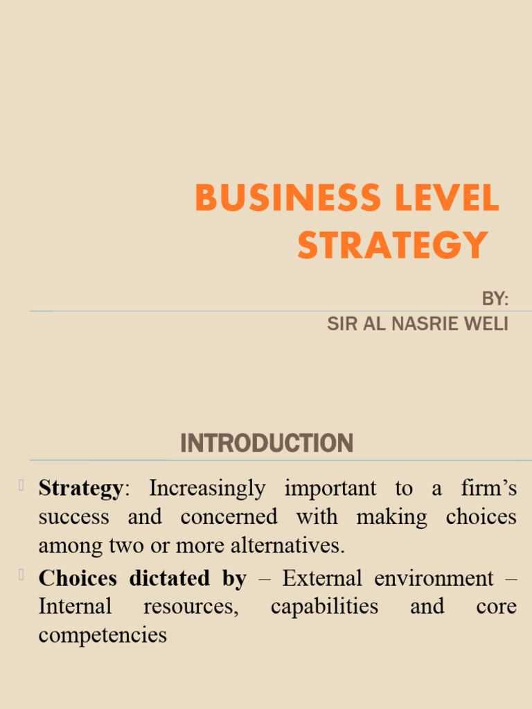 Business Level Strategy Overview | PDF | Competitive Advantage | Market ...