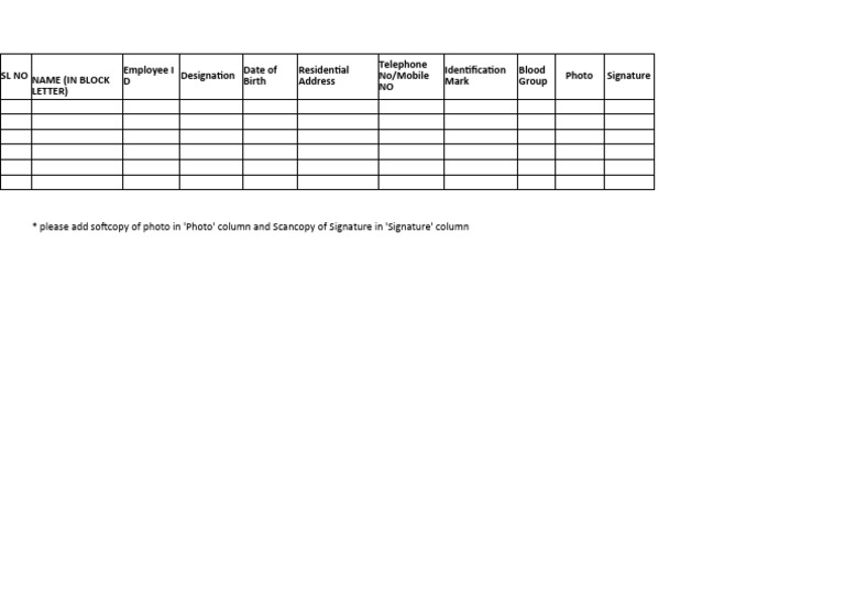 ID Card Proforma Template | PDF