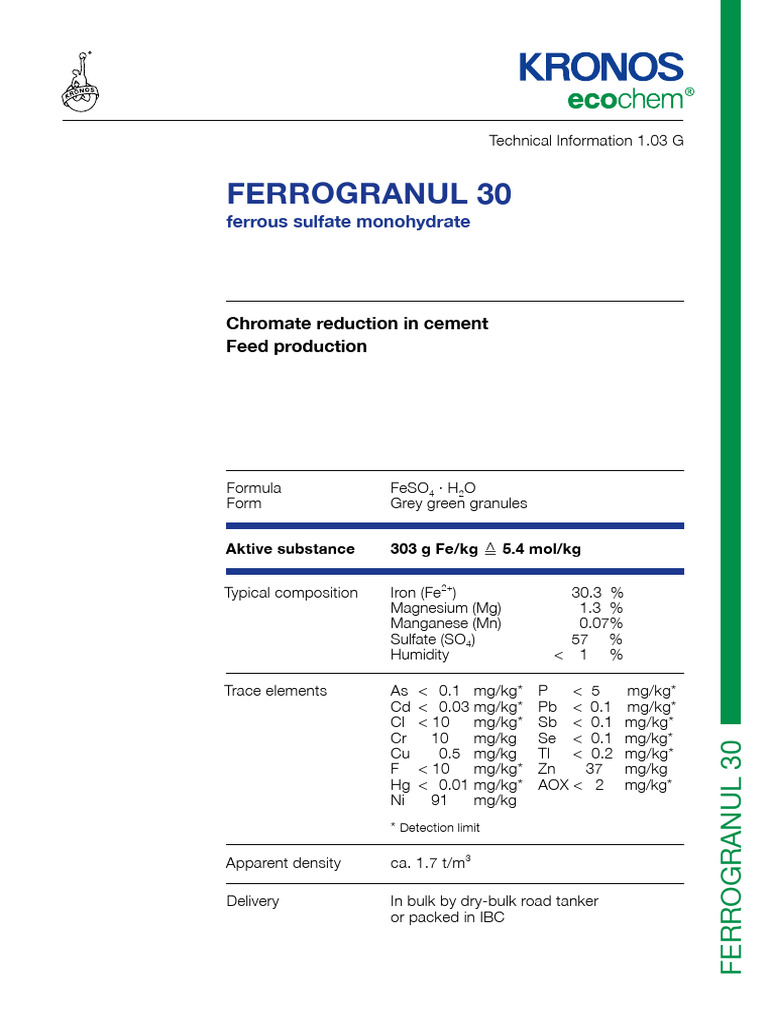 Ti 1 03G en Ferrogranul 30 | PDF | Iron | Atoms