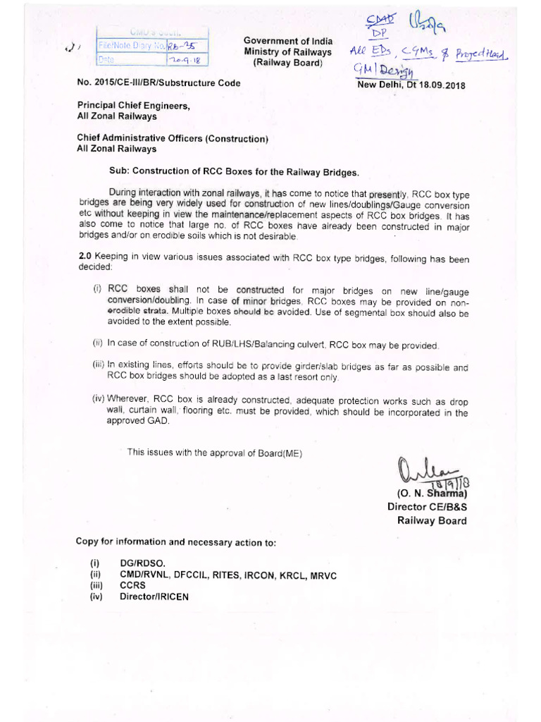Rly Board Letter Dt. 18.09.2018 | PDF