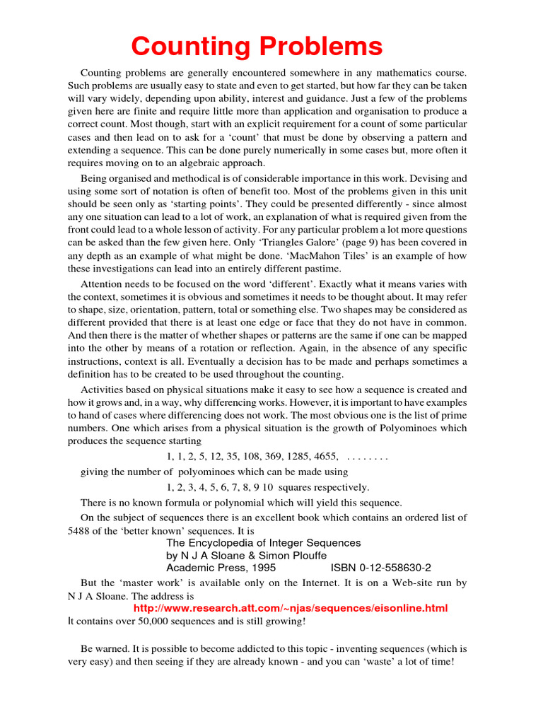 35296-Counting Problems | Download Free PDF | Triangle | Elementary Geometry