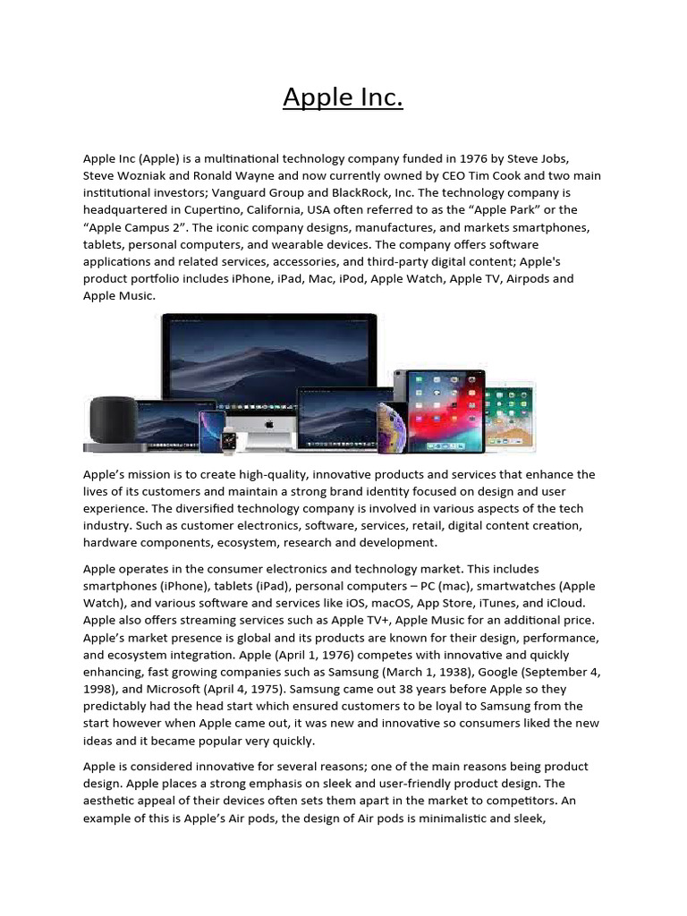 Innovation and Enterprise - Apple Course Work 1 | PDF | Apple Inc. | I ...