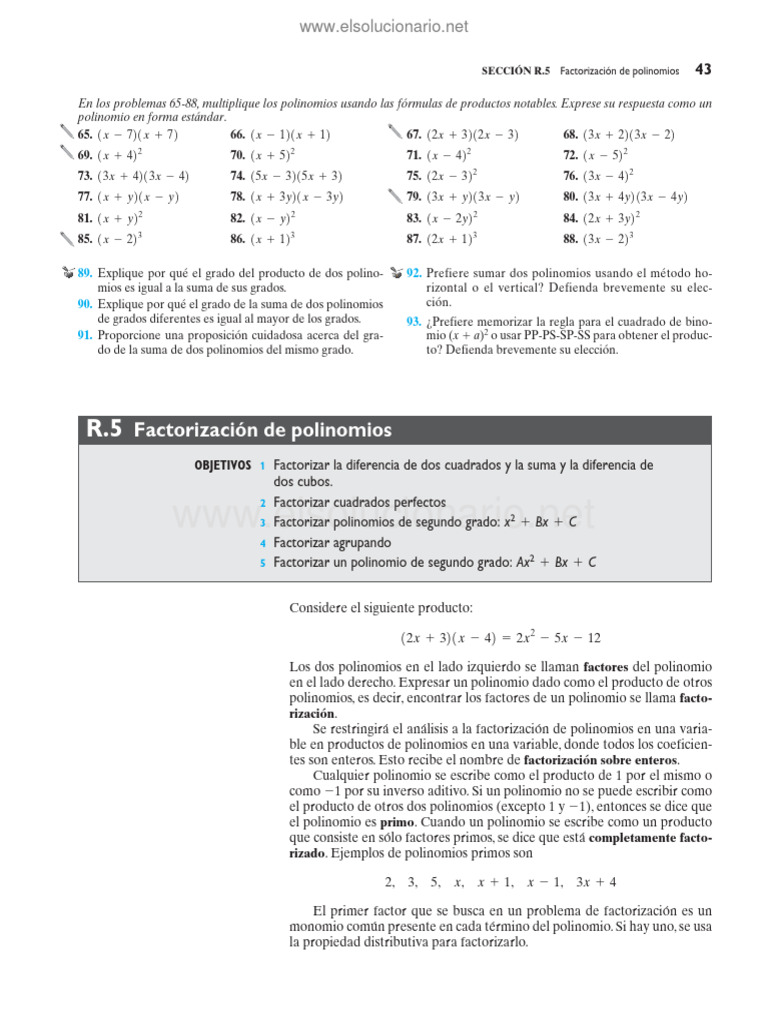 Tarea Dos. Ib Álgebra 5to. Diversificado | PDF | Factorización | Análisis numérico