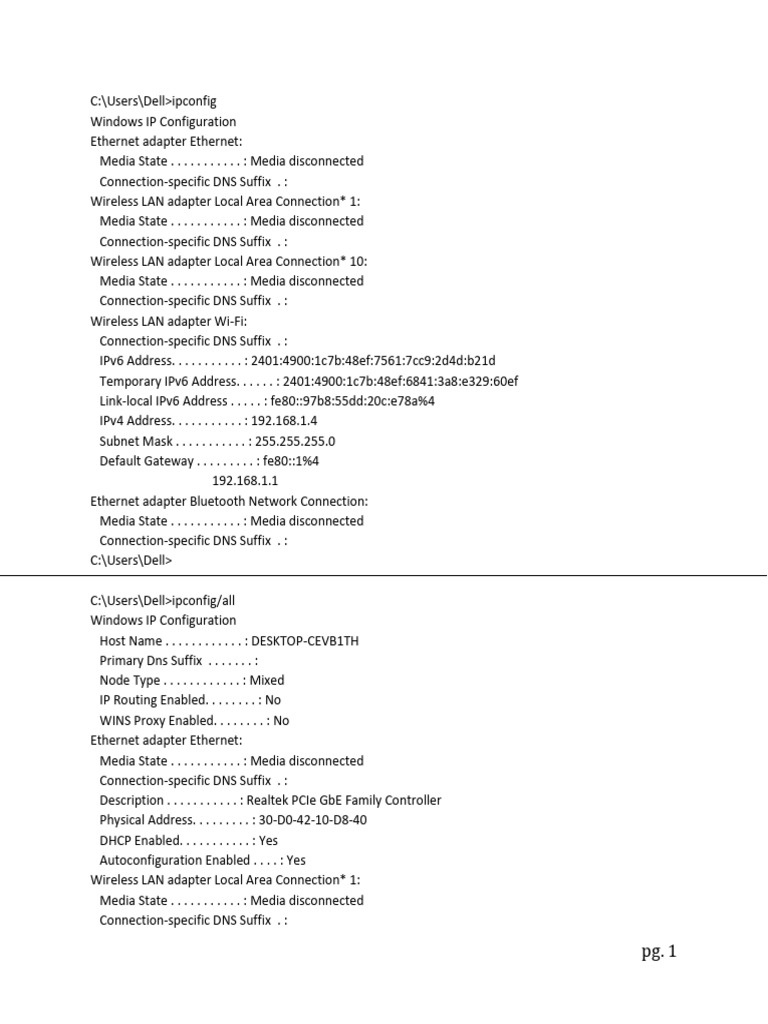 Networking Commands Pdf Ip Address I Pv6 4884