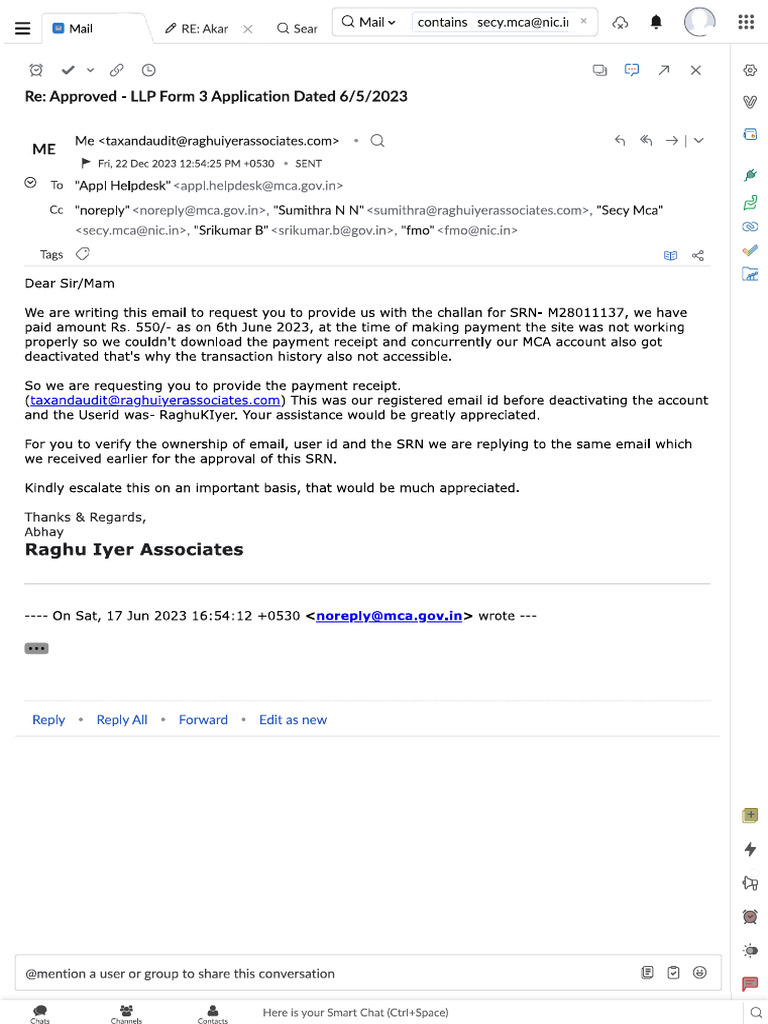 Email To Request Challan | PDF