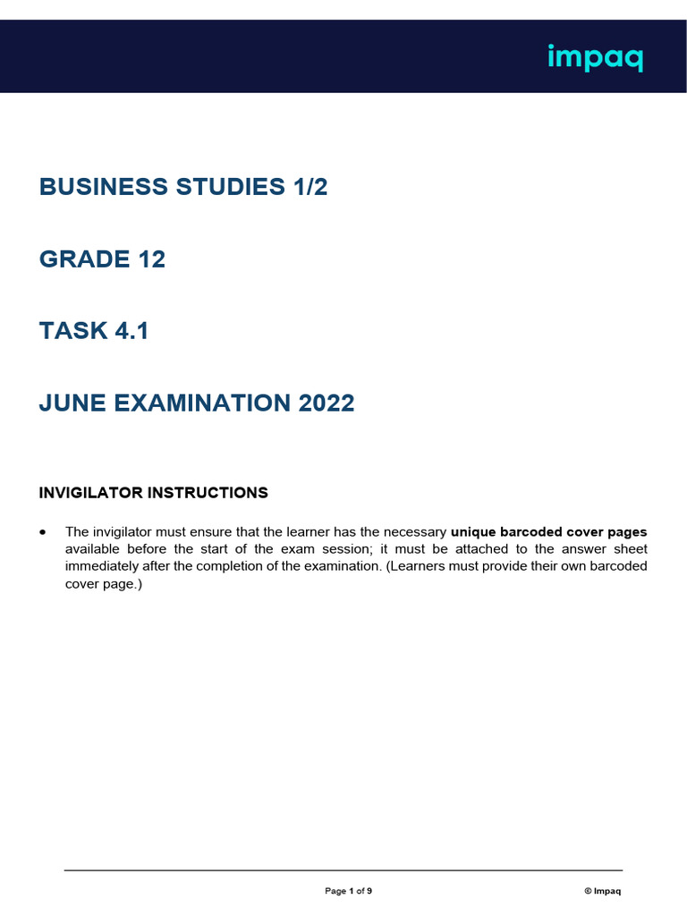 Grade 12 Business Studies June 2022 Exam | PDF | Employment | Recruitment