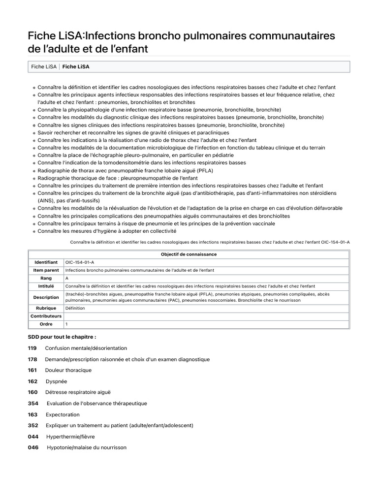 Infections broncho-pulmonaires chez l'adulte | PDF | Pneumonie | Grippe