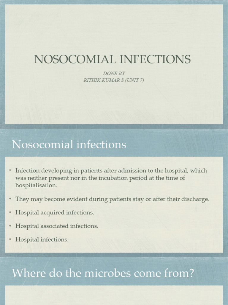 Understanding Nosocomial Infections | PDF | Hospital Acquired Infection ...