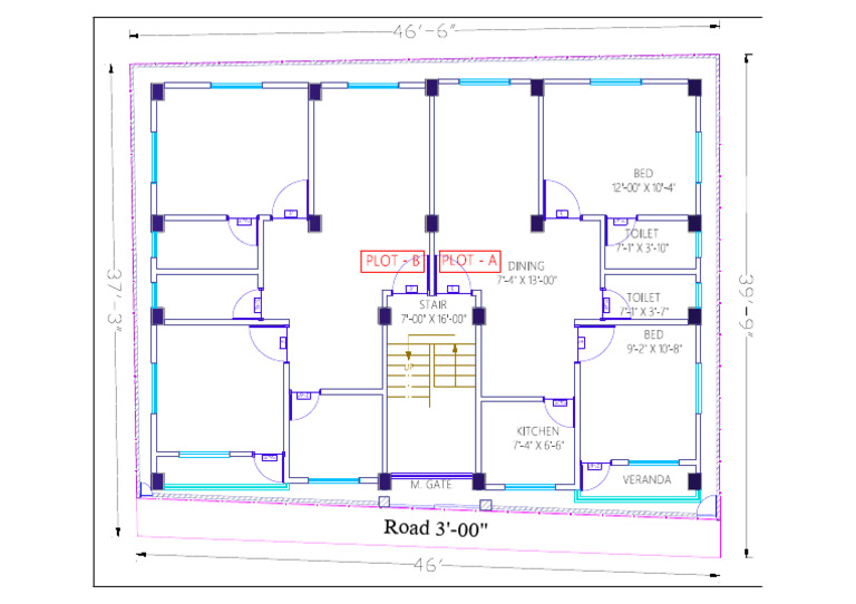 1700 SQFT 2unit Floor Plan (1) - Model | PDF