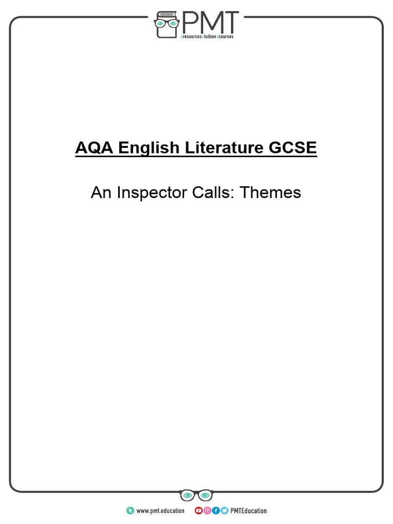 Themes An Inspector Calls AQA English Literature GCSE | PDF ...