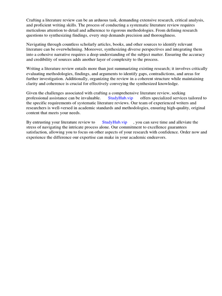 Template For Systematic Literature Review | Download Free PDF ...