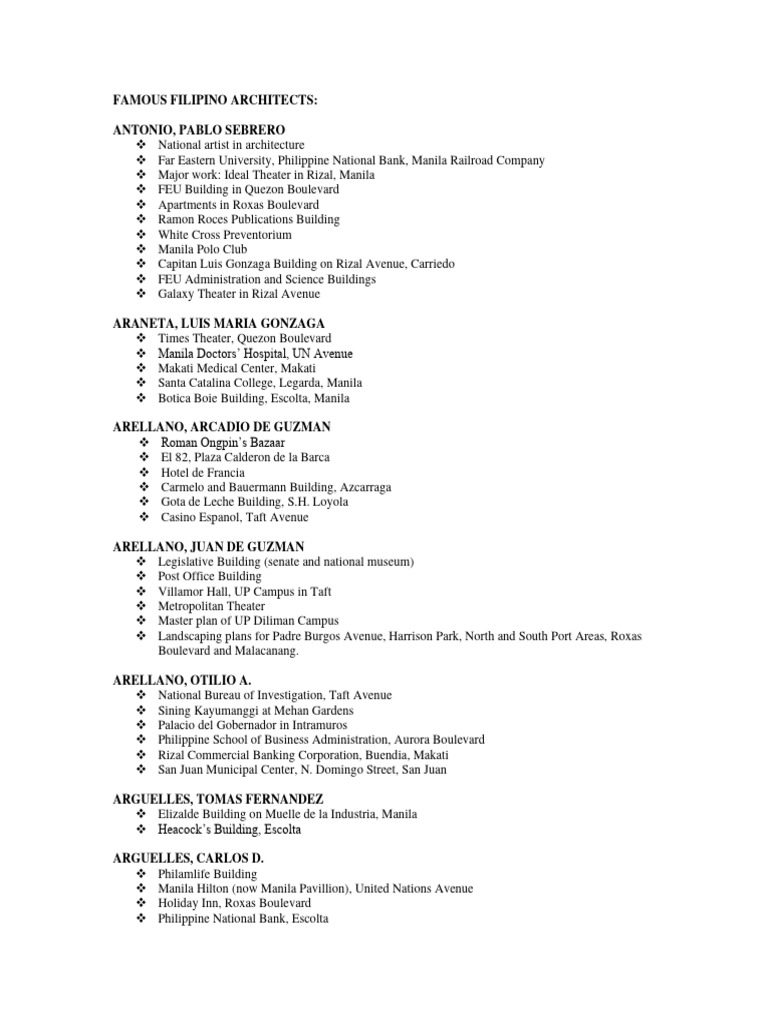 FILIPINO Architects | PDF | Manila | Makati