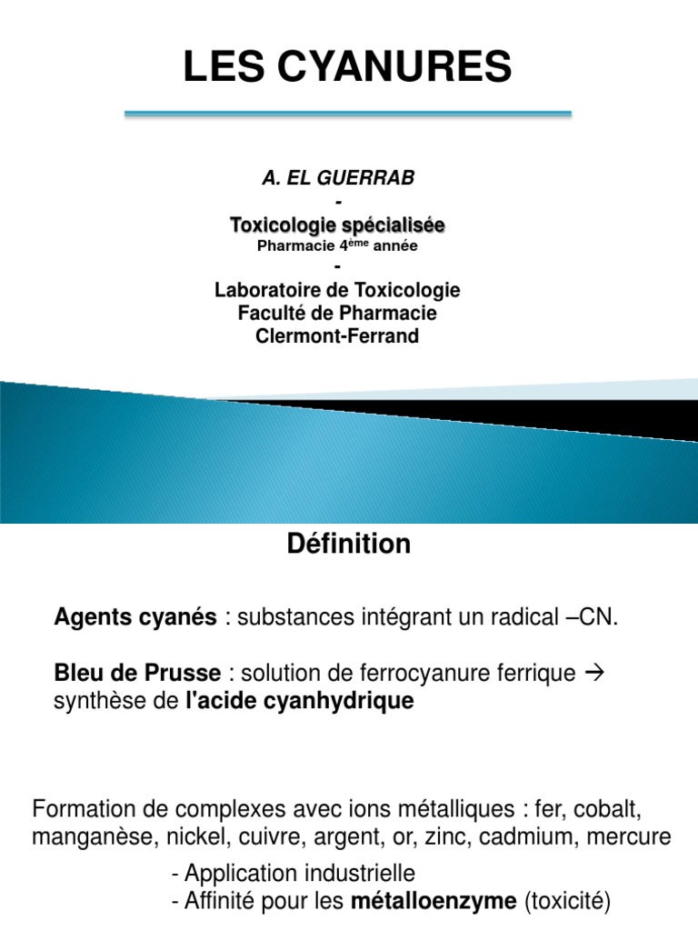 Cyanure | PDF | Cyanure | Composés chimiques