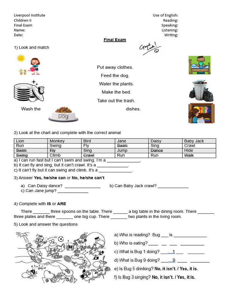 Final Exam: English Skills for Kids | PDF | Language Arts & Discipline