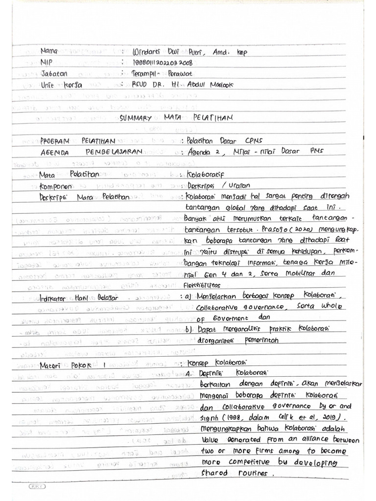 K3 - Windarti Dwi Putri, Amd. Kep - Resume Kolaboratif | PDF