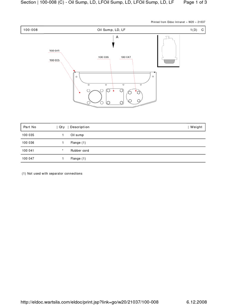 100-008 Oil Sump, LD, LF | PDF