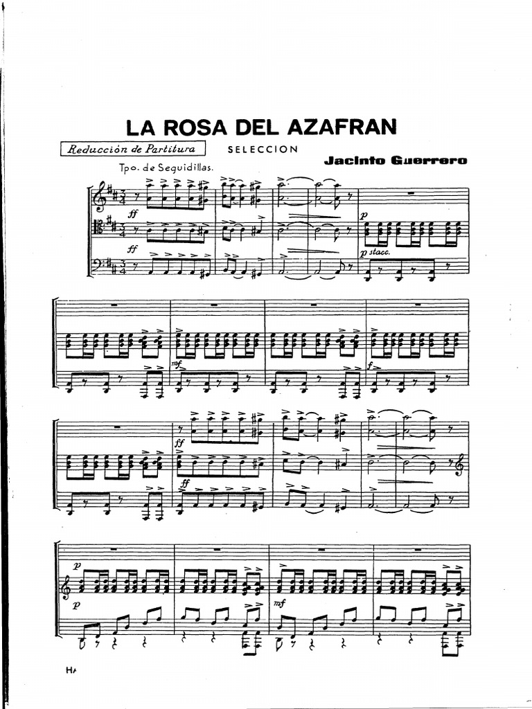 La Rosa Del Azafran - Partitura Seleccion para Banda | PDF